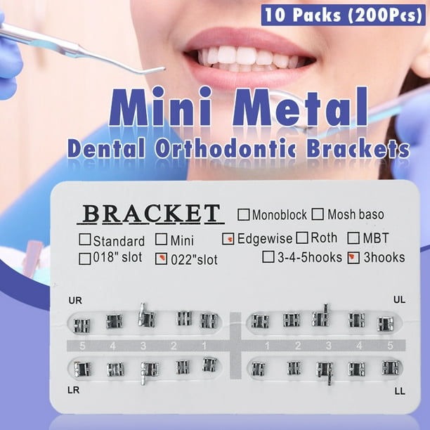 10 Pack Dental Orthodontic Bracket Metal Braces Edgewise Slot.022'' 3 ...