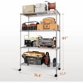 Heavy Duty 4-Tier Shelving with Wheels, 35.43" W x 17.72" D x 61.02" H ...