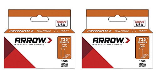 (2-Pack) of Arrow Fastener 259 Genuine T25/T2025 9/16-Inch Staples ...
