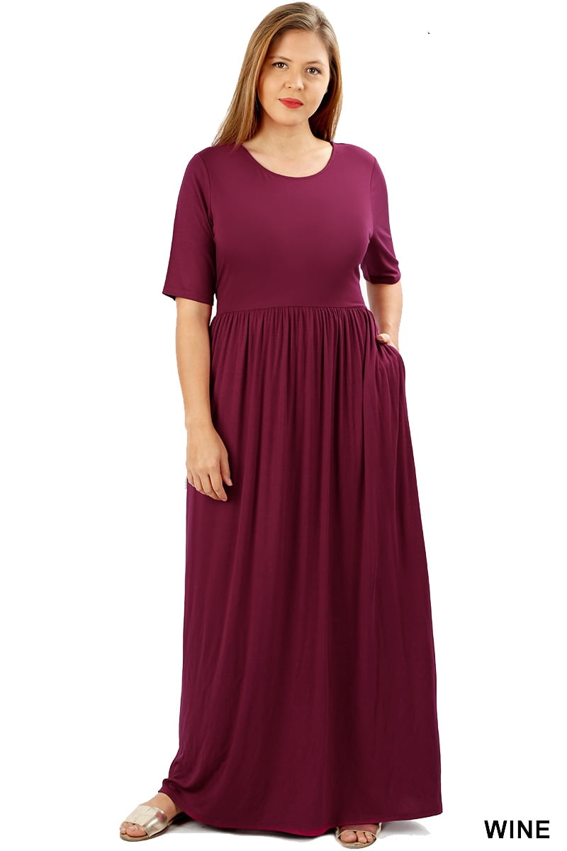 JED FASHION Women s Soft Fabric Short Sleeve Plus Size Maxi Dress jed-fashion-women-s-soft-fabric-short-sleeve-plus-size-maxi-dress