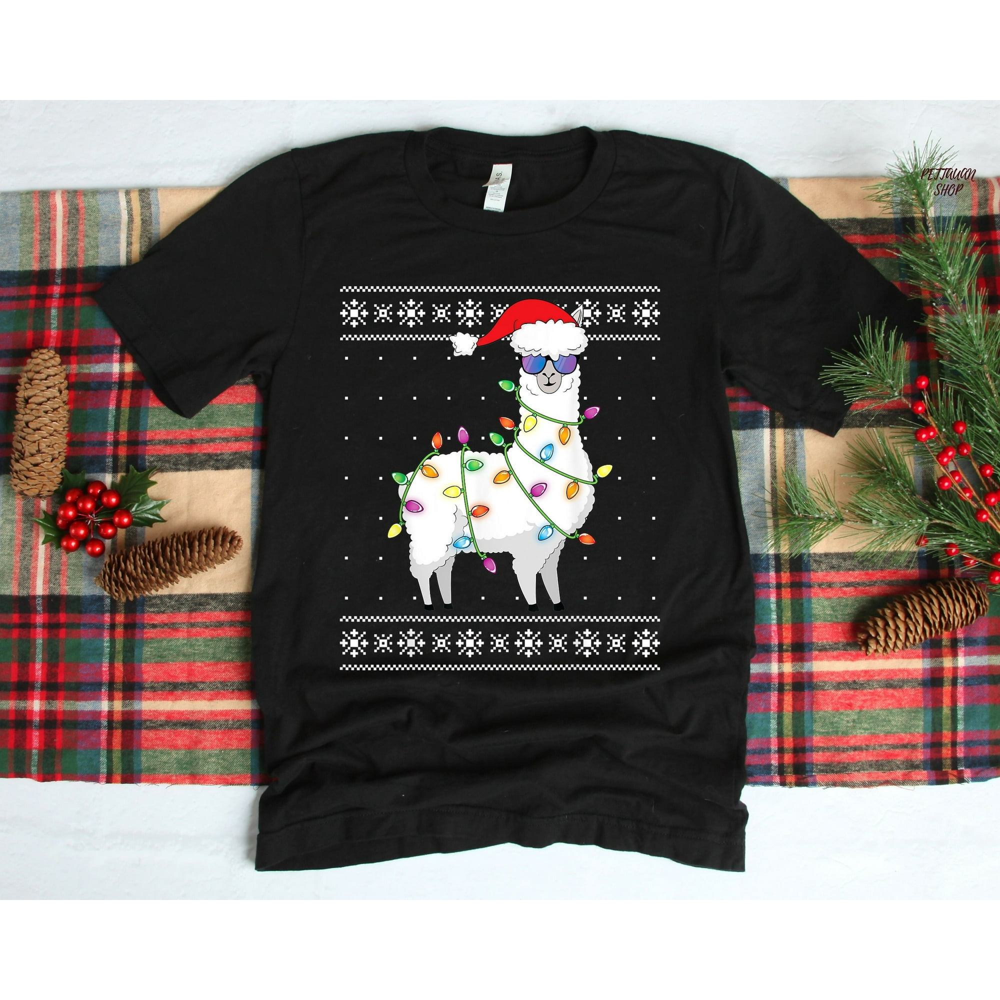 Click here for Baycrews Alpaca Christmas Tree Shirt Funny Ugly Ch... prices