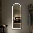 BEAUTYPEAK 64" x 21" LED Arched Full Length Mirror Standing Floor ...