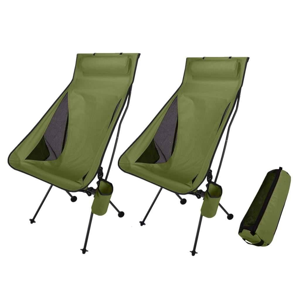 TOPCHANCES Ultralight High Back Folding Camping Chairs with Armrest ...