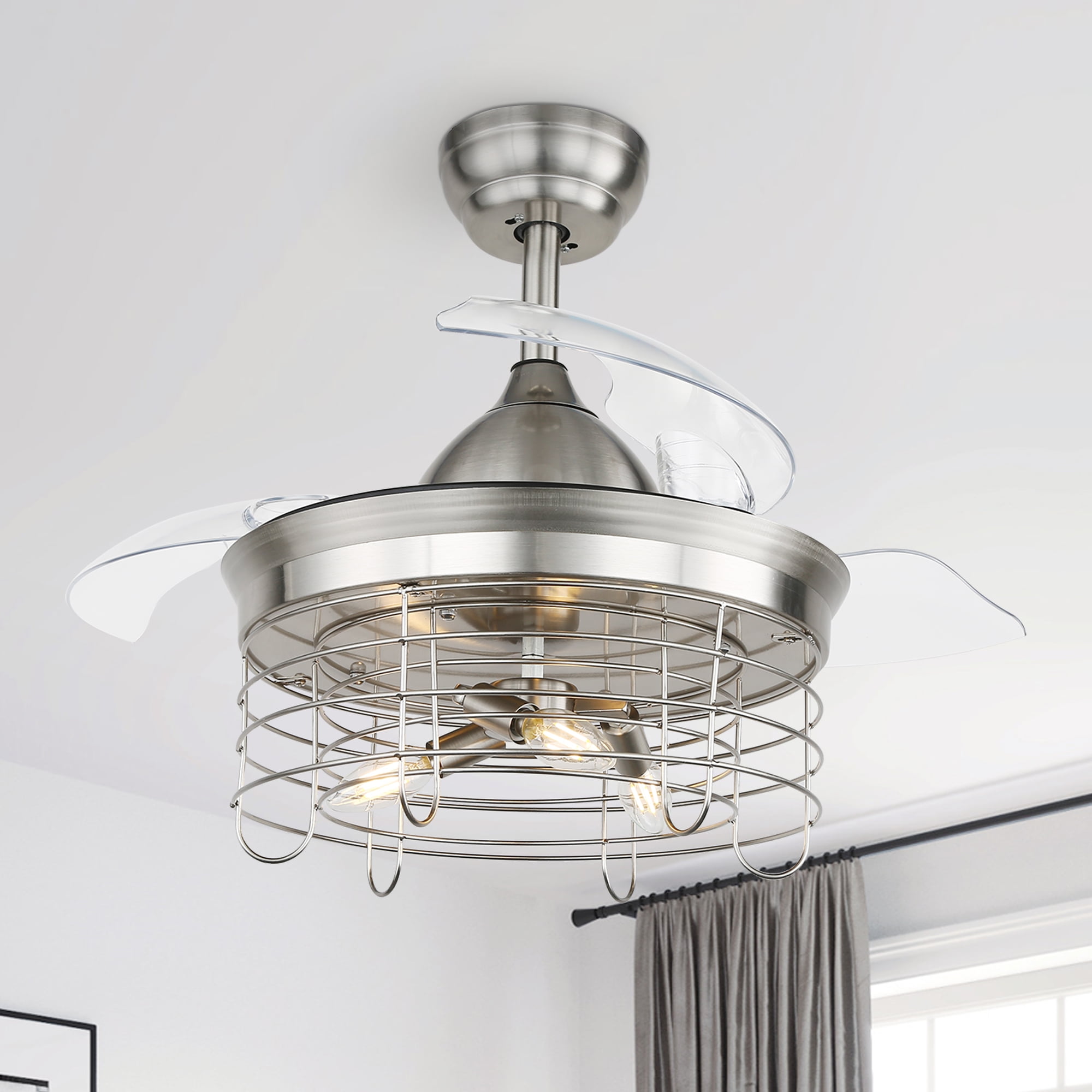 Oaks Aura 42 Inch Retractable Ceiling Fan With Remote Control and Light ...