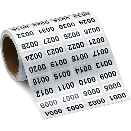 Consecutive Number Label Stickers Waterproof Number Inventory Stickers ...