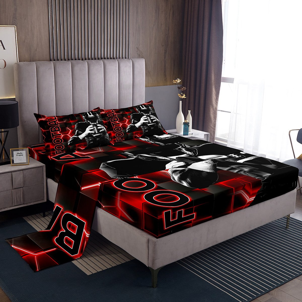 Click here for Erosebridal Modern Football Bed Sheets Set Full Si... prices