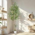 Artificial Olive Tree 7 Feet with White Pot 1882 Leaves 96 Fruits ...