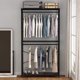 Tribesigns Free-standing Closet Organizer with 3 Storage Shelves and 2 ...