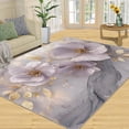 3D Relief Floral Rug, Luxury Washable Rugs for Living Room, Chic Floral ...