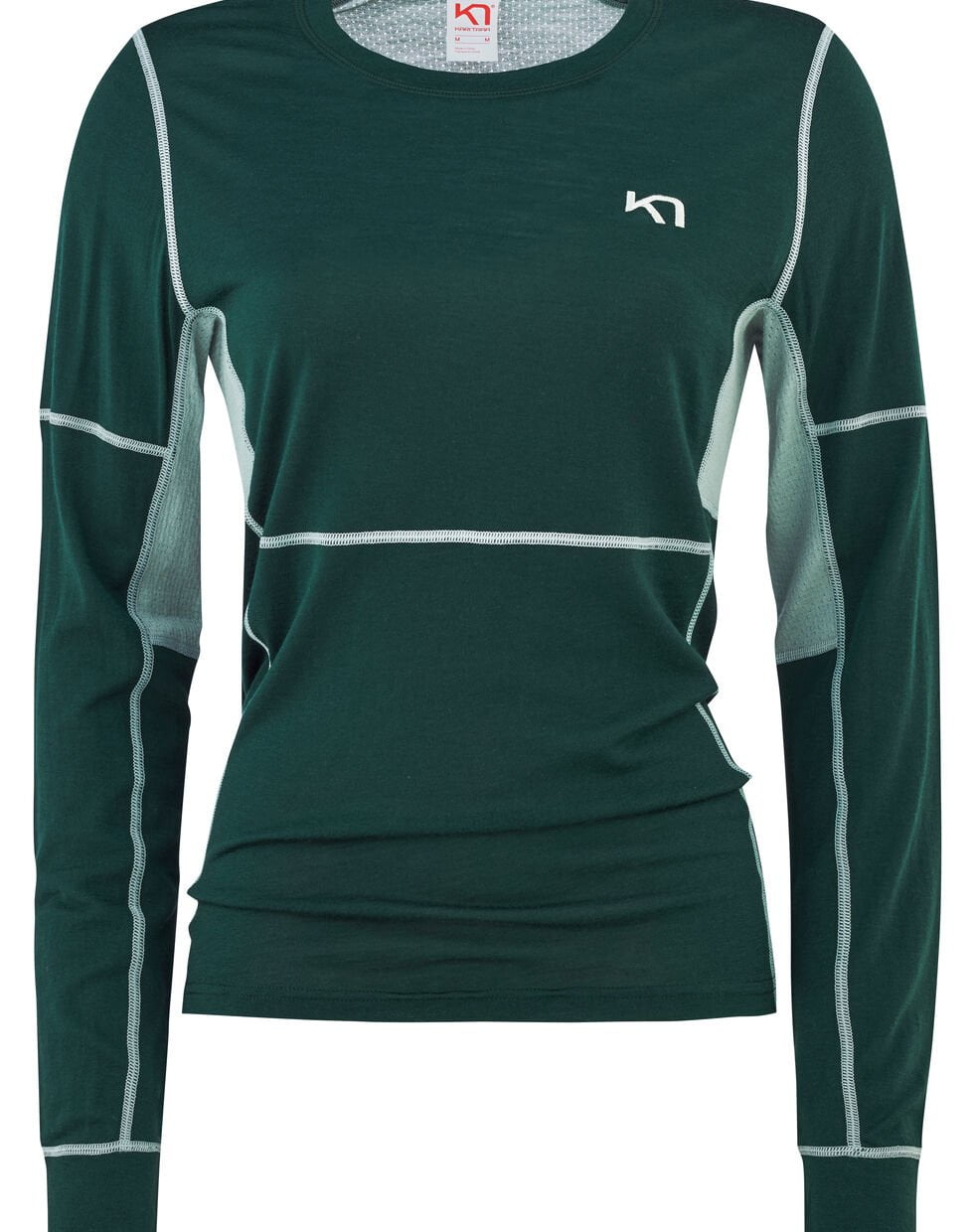 Kari Traa Lam Long Sleeve Baselayer-100% Merino Wool Color: Pine, Size ...