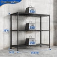 3- Shelf Metal Shelving Unit 35.6Wx14Dx36H,Adjustable Storage Shelves ...