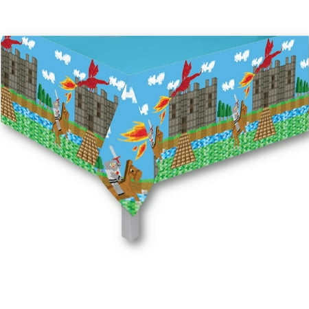 Medieval Minecraft Theme Plastic Table Cover Tablecloth Birthday Party ...