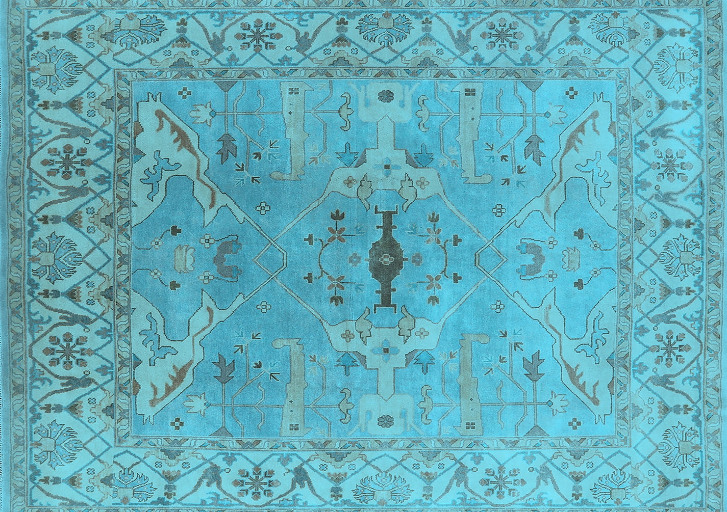 Ahgly Company Indoor Rectangle Oriental Light Blue Traditional Area ...