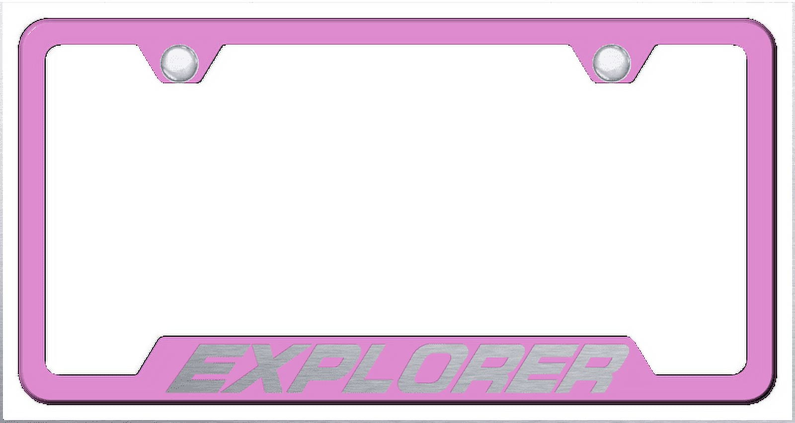 Ford Explorer Laser Etched Logo Cut-Out License Plate Frame (Pink ...