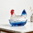 AOOOWER 4th of July Red White Blue Hen Glass Jar For Snacks Dry Fruits ...