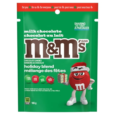 M&M'S, Christmas Milk Chocolate Red & Green Candies, 165g, M&MS MILK R ...