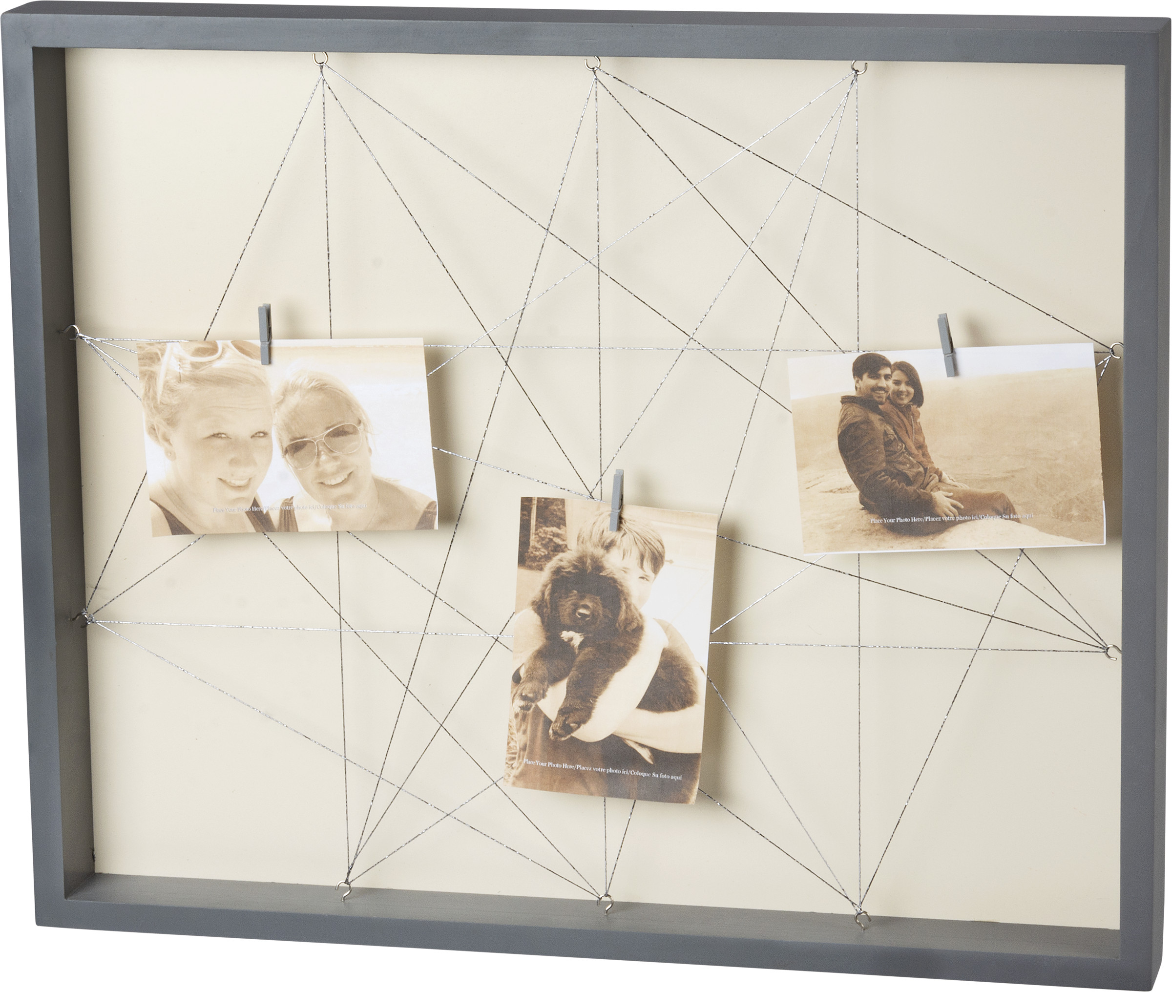 PBK Home Decor - Gray String Bulletin Photo Frame Holder - Walmart.com