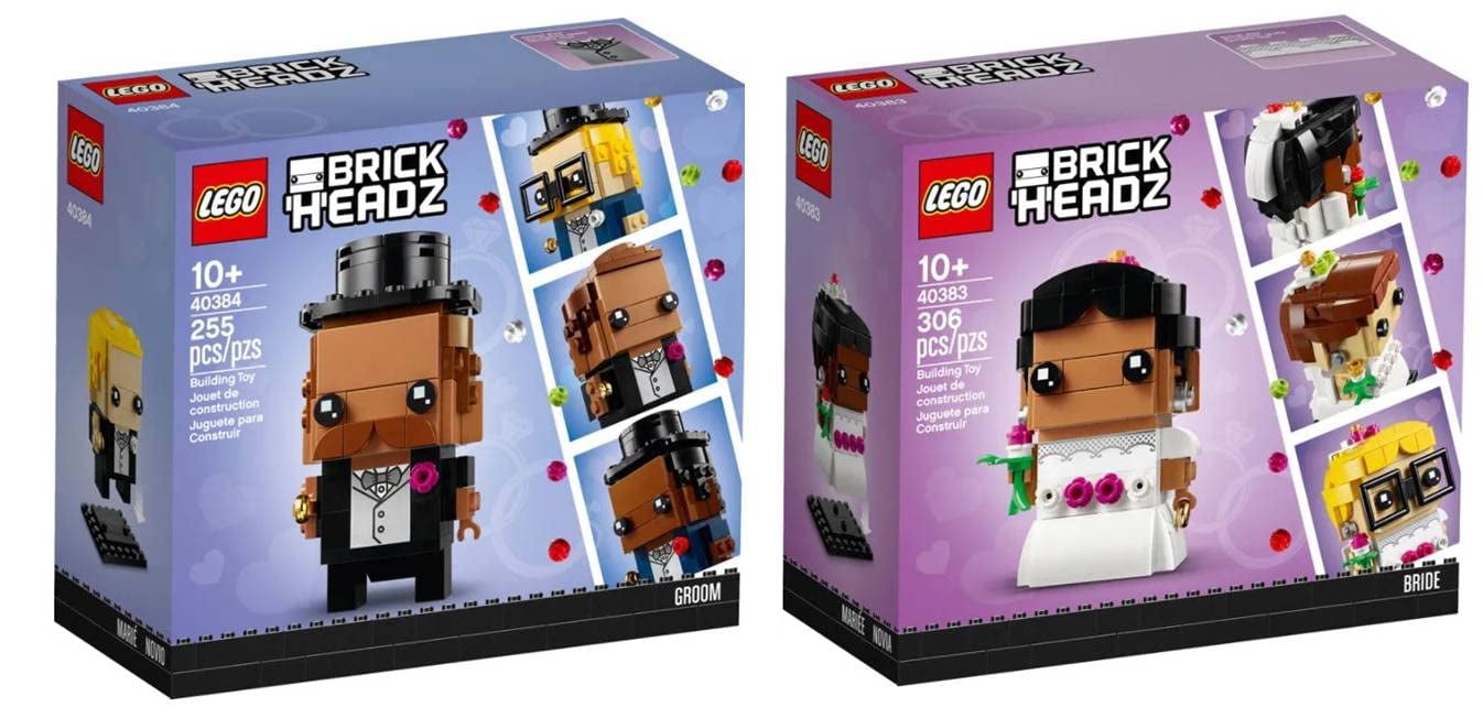 Lego Brickheadz Bride 40383 & Groom 40384 Set (Choose Spouse Set ...