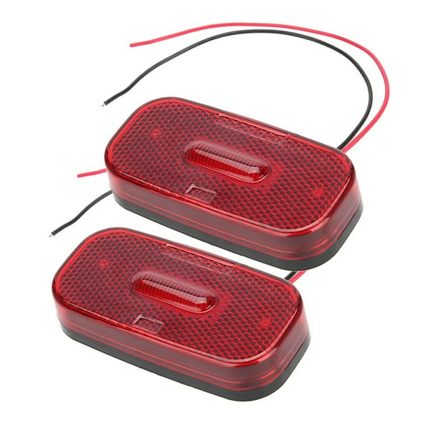 Trailer Side Marker Light,2pcs 24V 2LED Side Side Marker Turn Signal Marker Light Built for ...