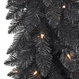 4 ft Pre-Lit Black Artificial Alpine Pencil Tree - Walmart.com