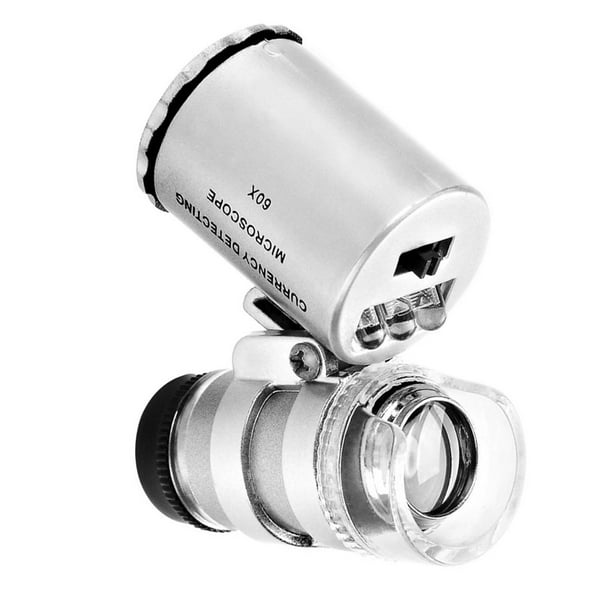 Pocket Microscope 60x Zoom Jewelry LED Mini Microscope Portable mini ...