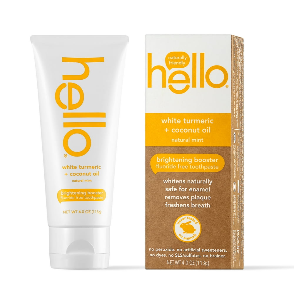 Hello Brightening Booster Whitening Toothpaste with Turmeric, Vegan ...