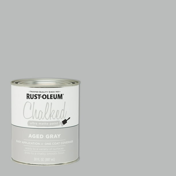 Aged Gray, Rust-Oleum Chalked Ultra Matte Paint, Quart - Walmart.com