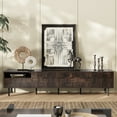 Walnut Particle Board TV Stand - 78.70 in for 65+ Inch TVs ...