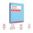 Staples Pastel 30% Recycled Color Copy Paper, Blue 500/Ream, 20 lbs, 8. ...