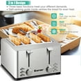 Costway Stainless Steel 4 Slice Toaster Extra-Wide Slot 6 Shade Setting ...