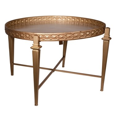 Aesthetic Round Metal Cocktail Table, Brown And Silver - Walmart.com