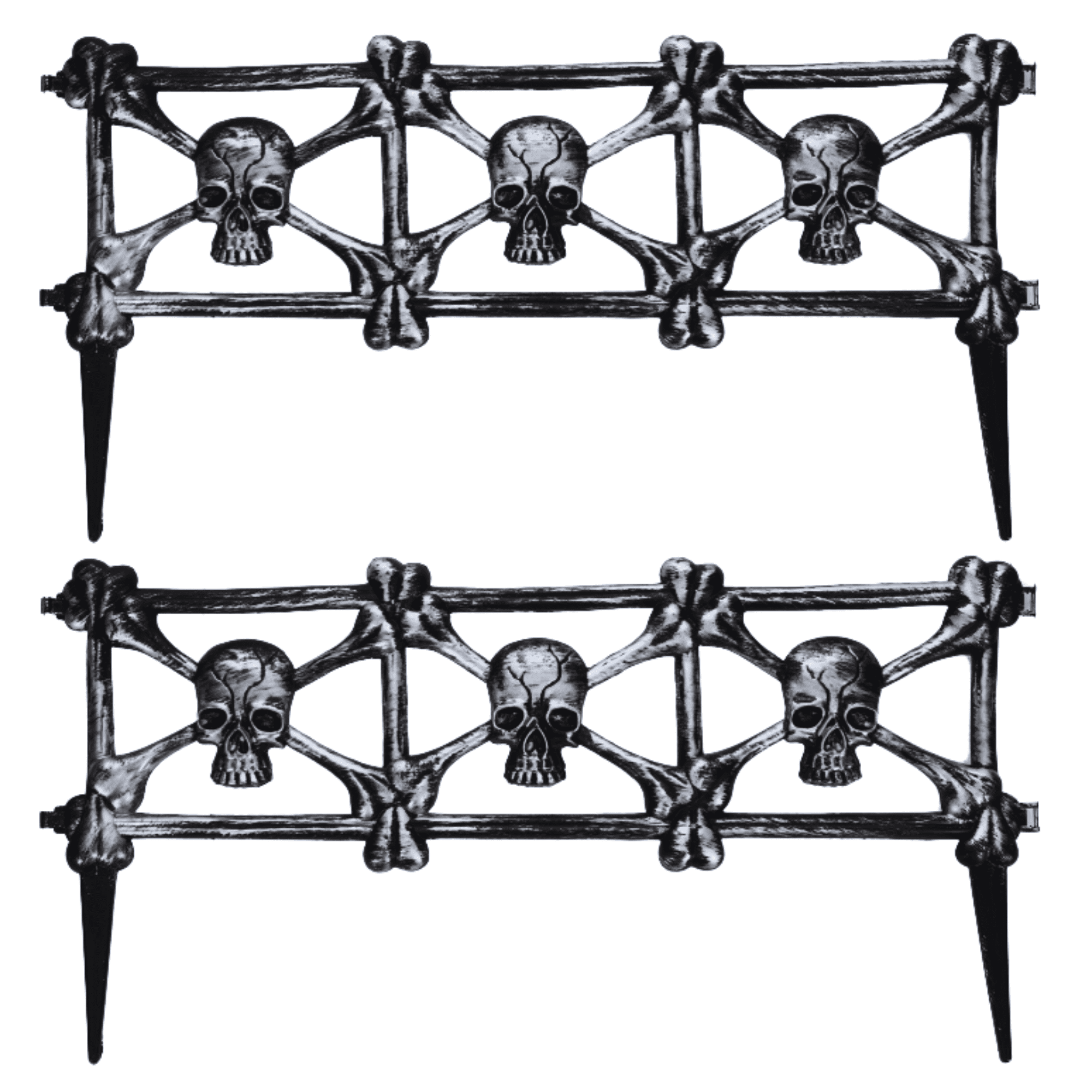 FSSTAM (2)Interlocking Plastic Skull Fence Sections Panels, Scary ...