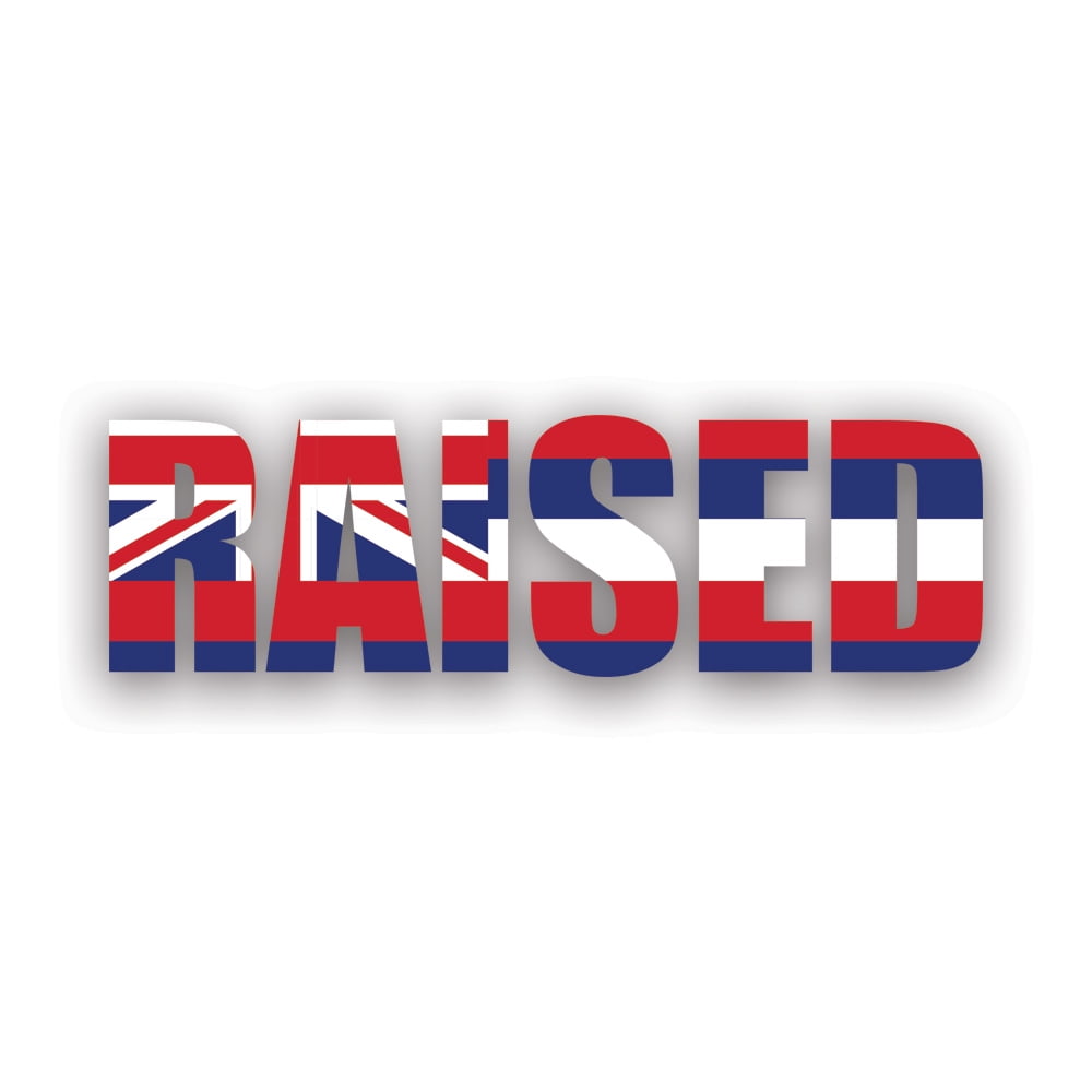 Hawaii Raised State Flag Sticker Decal - Self Adhesive Vinyl ...