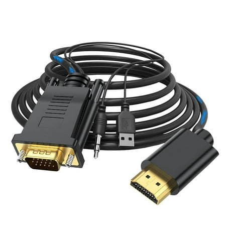 VGA Digital to Analog Video Adapter Cable with 3.5mm AUX Cord with ...