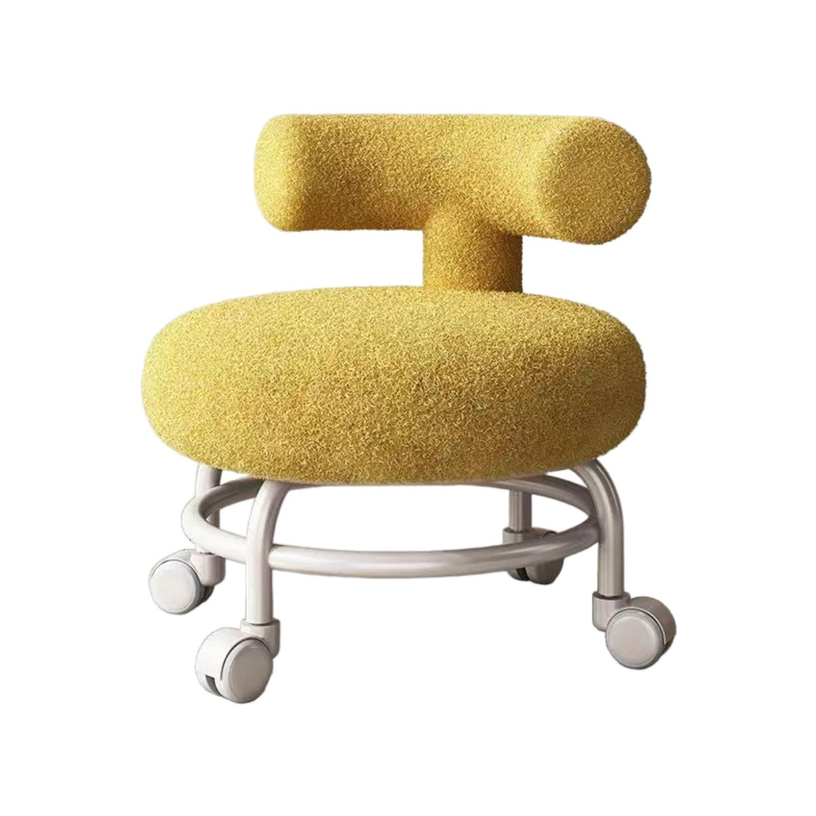Low Round Rolling Stool with Wheels Rotatable Movable Chair Step Stool ...
