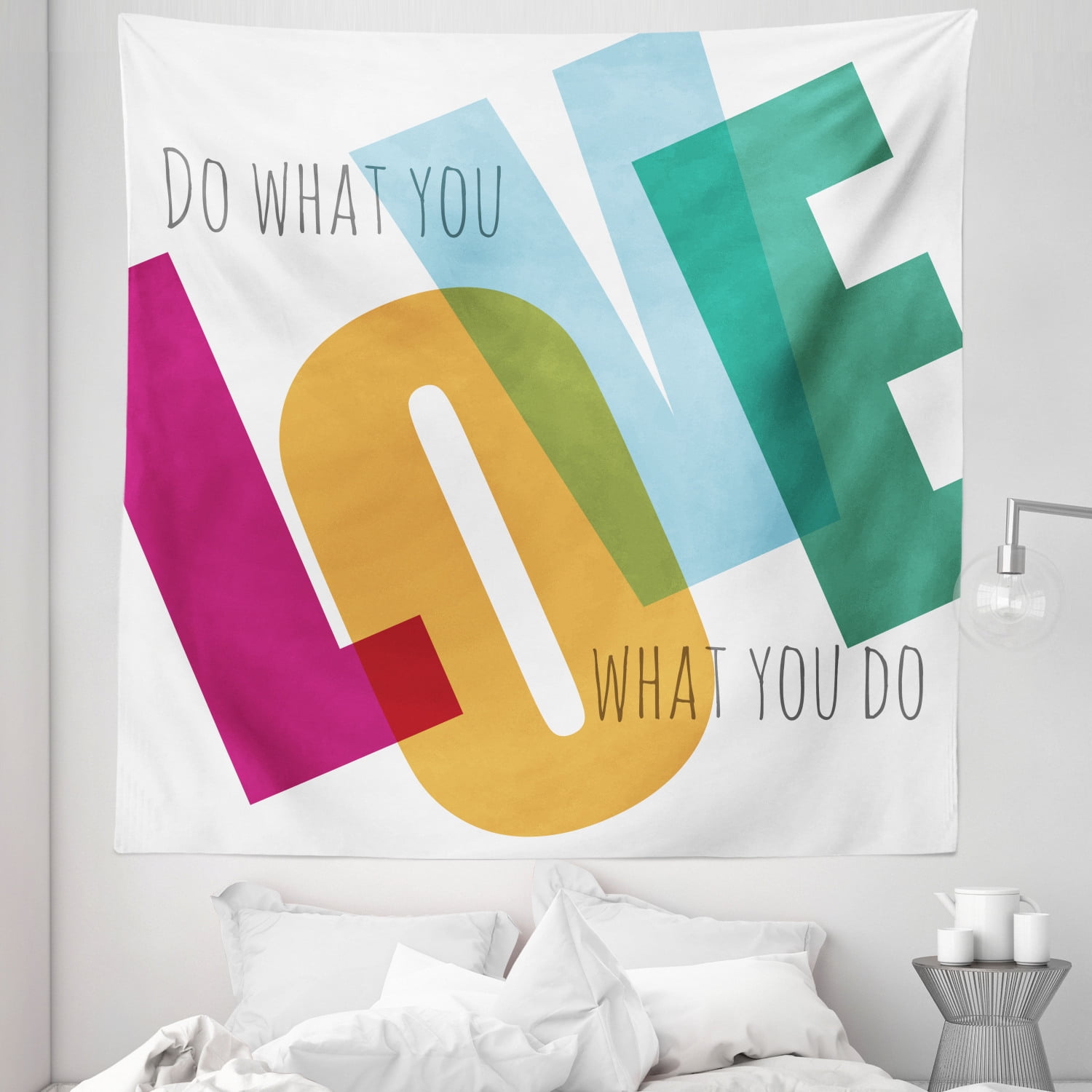 Saying Tapestry, Typographic Inspirational Working Words Vintage Style ...