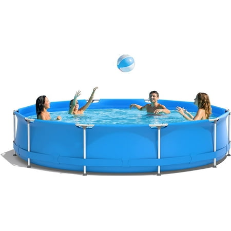 Above Ground Swimming Pool, 12ft x 12ft x 30inch Outdoor Steel Frame ...