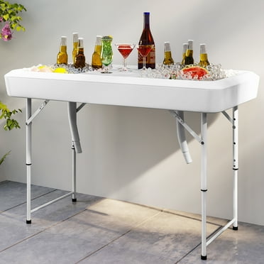 KOTEK 5 FT Folding Ice Cooler Table with Double Sinks and Drains ...