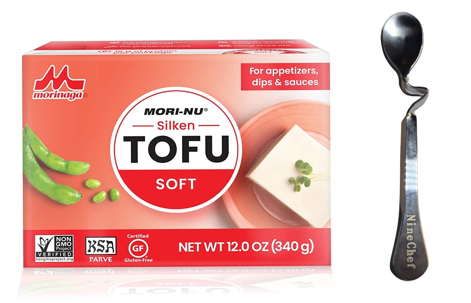 NineChef Bundle - Mori-Nu Silken Tofu 12.3Oz (Soft Flavor Pack 1) Plus ...