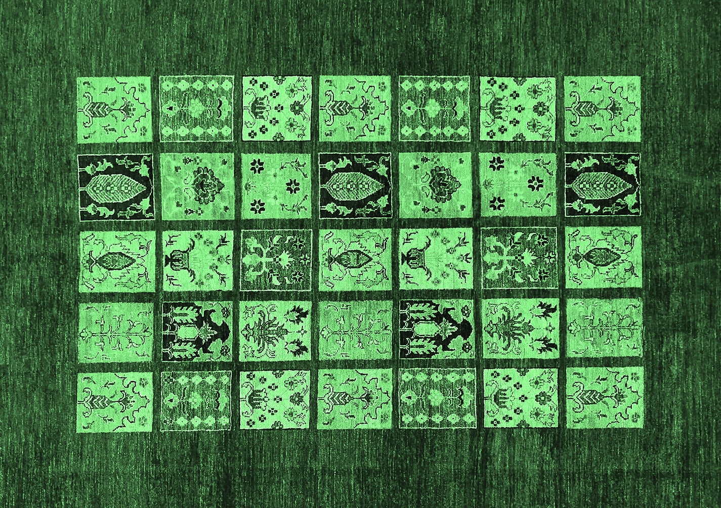 Ahgly Company Indoor Rectangle Abstract Emerald Green Modern Area Rugs ...