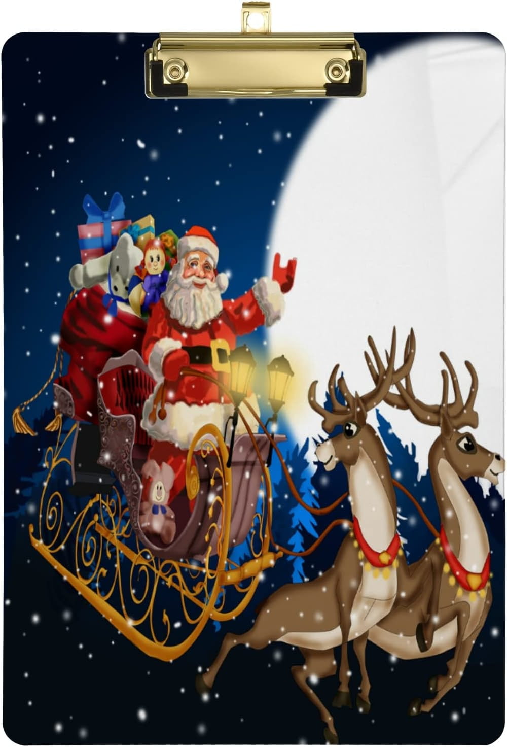 ZHANZZK Santa Claus Christmas Clipboard Hardboard Wood Nursing Clip ...