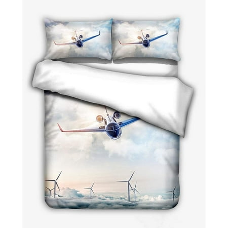 HSDAO-CN Airplane Duvet Cover Set, Jet Aeroplane Aircraft Widebody ...