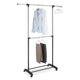 Ktaxon Adjustable Rolling Clothes Rack Single Rail Hanging Garment Bar ...