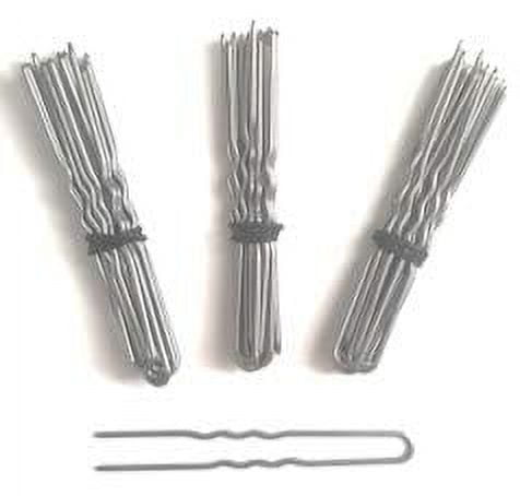 3 Pack Crinkled Amish Heavy Duty Hair Pins (3 Inch Crinkled, Silver ...