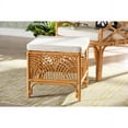 Bali & Pari Materra Bohemian Rattan Ottoman Footstool with Cushion ...