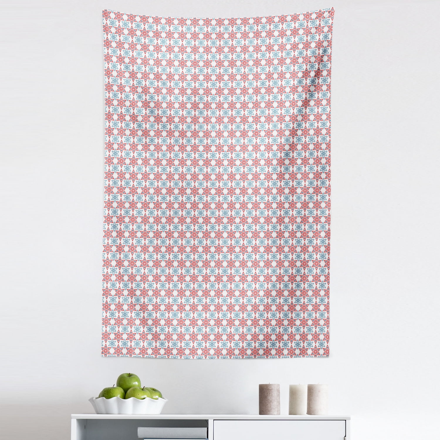 Abstract Tapestry, Rhombus Style Petals Bicolor Geometric Floral ...