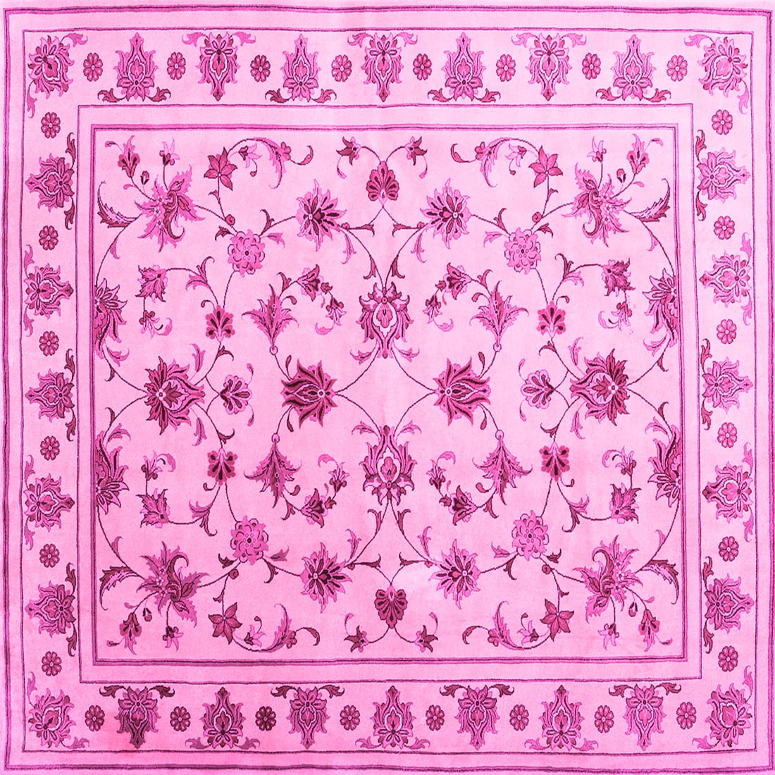 Ahgly Company Indoor Square Persian Pink Traditional Area Rugs, 6 ...