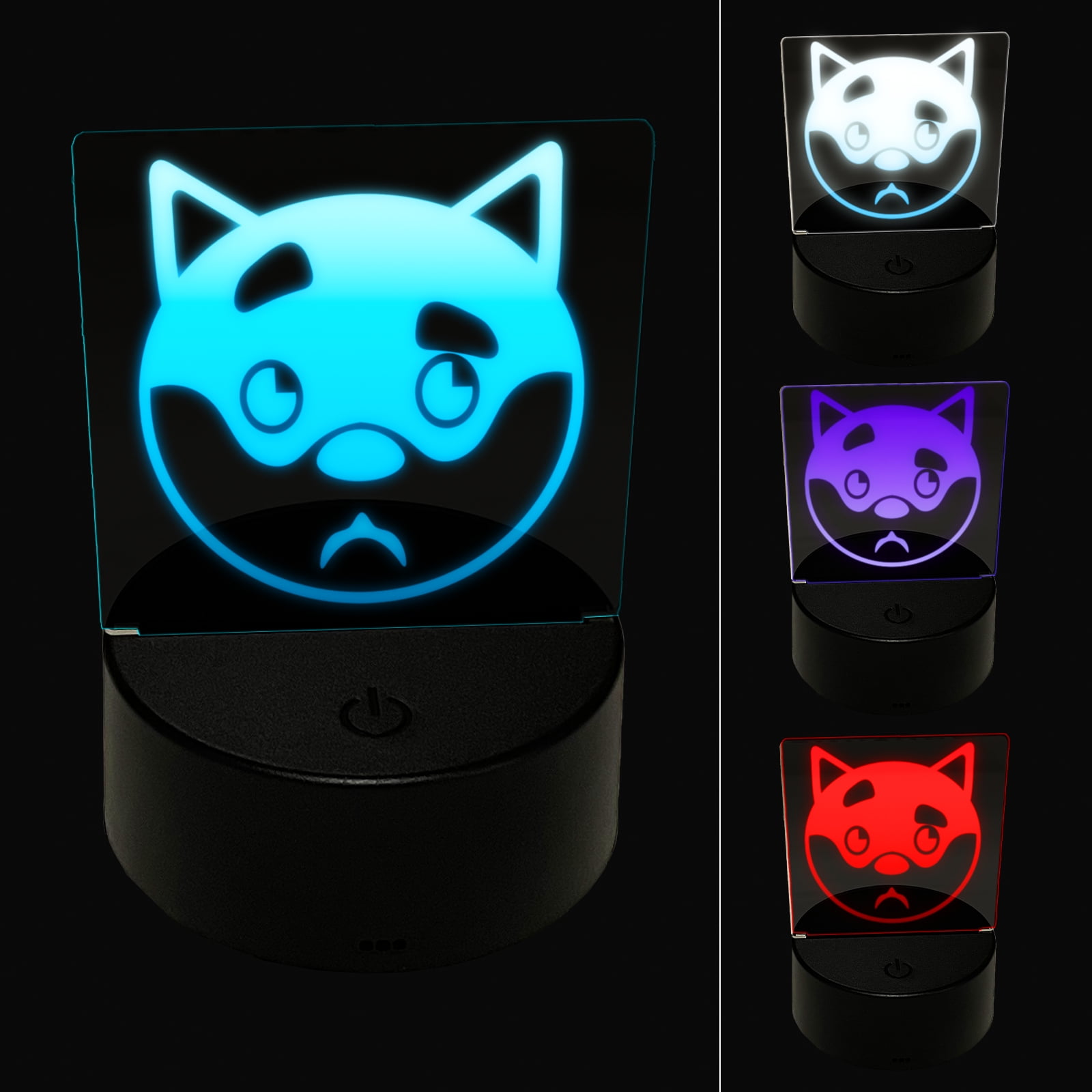Husky Dog Face Curious LED Night Light Sign 3D Illusion Desk Nightstand ...