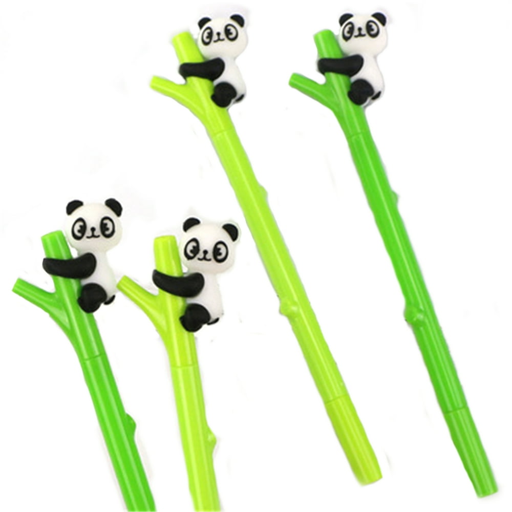 4 Pcs Panda Bear Ballpoint Ink Pen Black White Panda Gel Pen Stationary ...