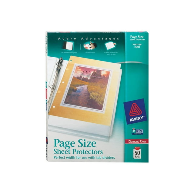 Avery Top-Load Poly 3-Hole Punched Sheet Protectors, Letter, Diamond ... Avery Top-Load Poly 3-Hole Punched Sheet Protectors, Letter, Diamond ...